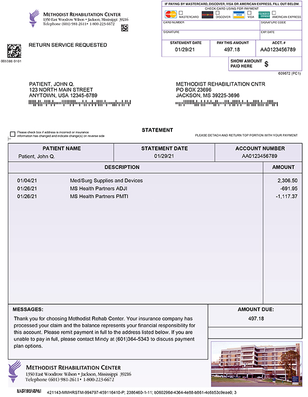 Pay My Bill | Methodist Rehabilitation Center